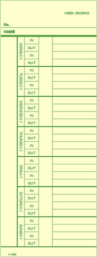 Compumatic K-1400 Weekly Time Cards - 1000 Pack for Accurate Employee ...