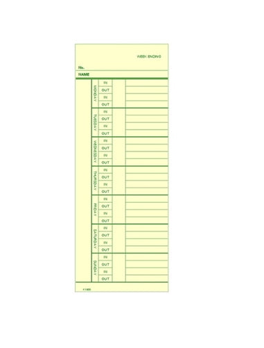 Compumatic K-1400 Weekly Time Cards - 500 Pack for Accurate Employee T ...