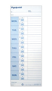 Pyramid K-1400 Time Cards for 1000 & 2000 Time Clocks – 100 Pack for A ...
