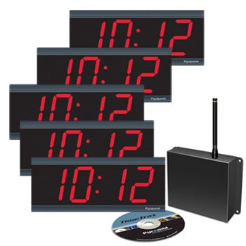 Wireless Clocks System Bundle – 5 Red LED 4" 4-Digit Clocks ...