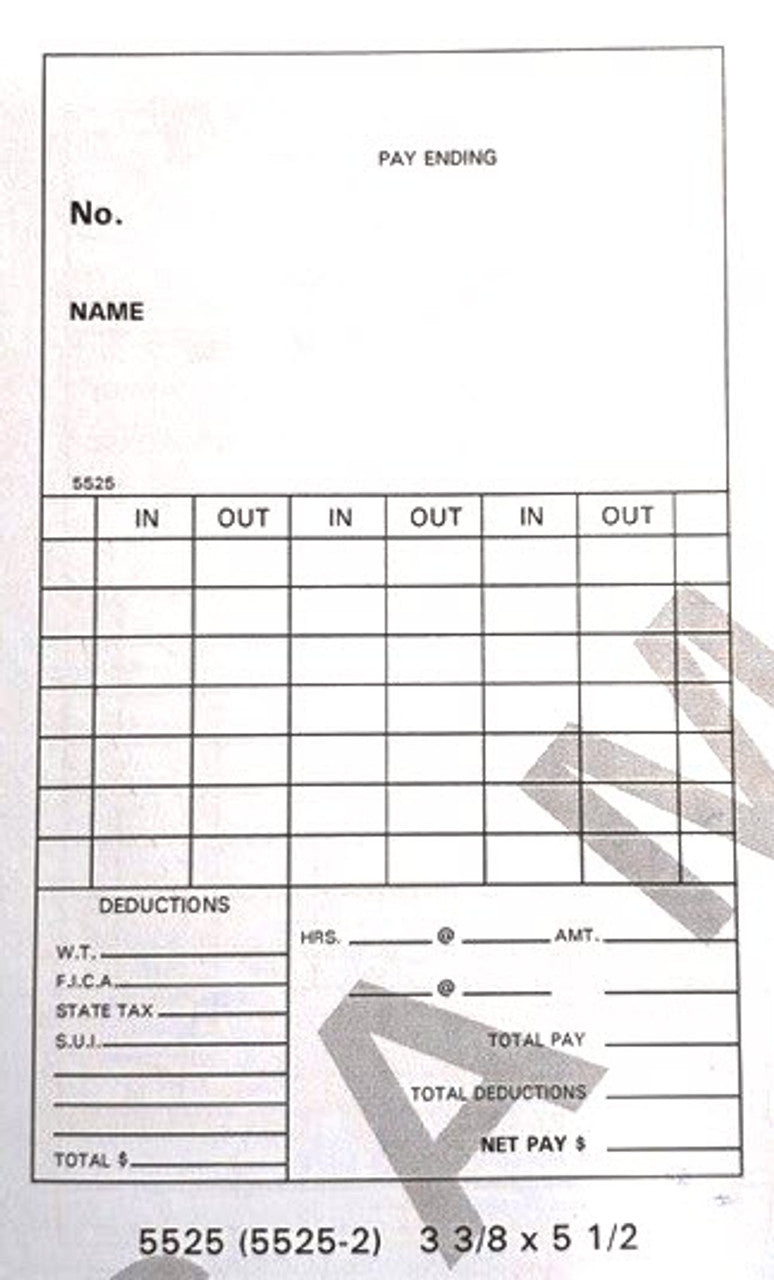 Amano AMA-552550 Weekly Time Cards – 250-Pack for Accurate Employee At ...