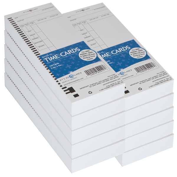 Time Clock Punch Cards for Pyramid 4000 & 5000 - 1000 Pack for Accurat ...